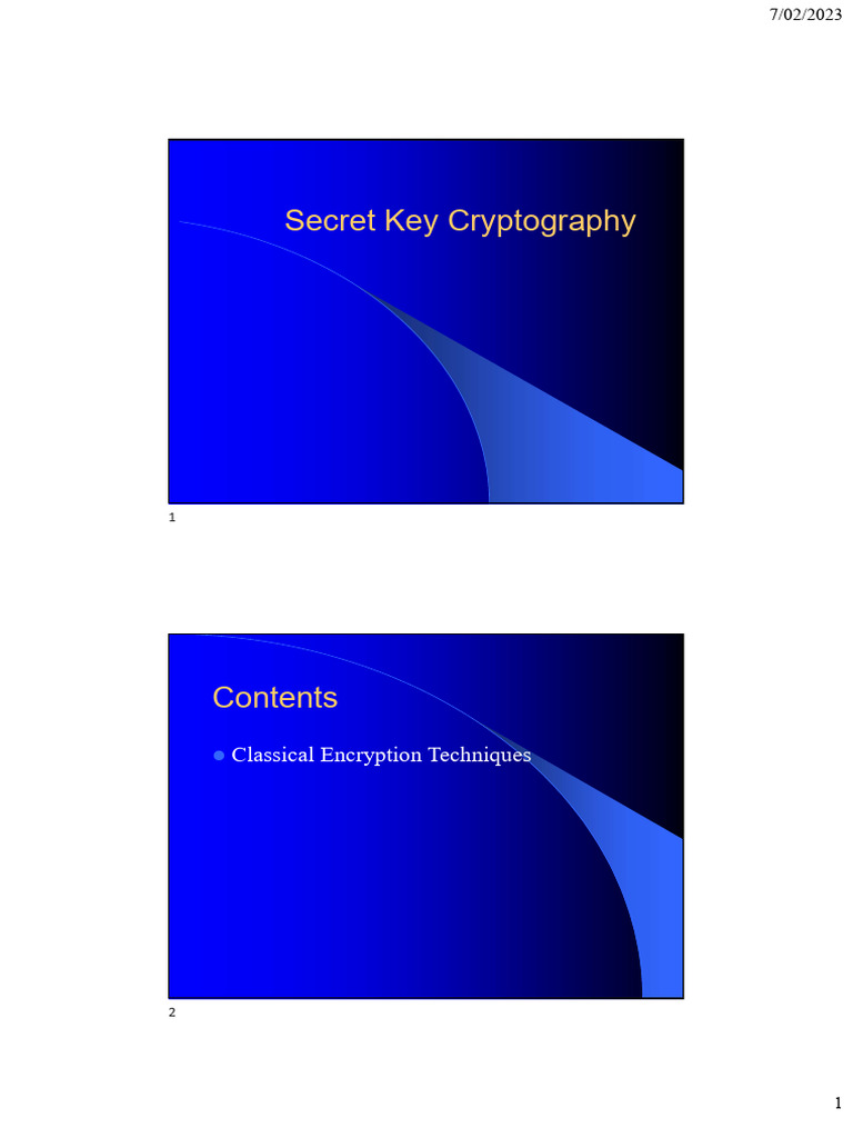 2 - Classical EncryptionTechniquesHandouts - B | PDF | Cryptanalysis | Cryptography