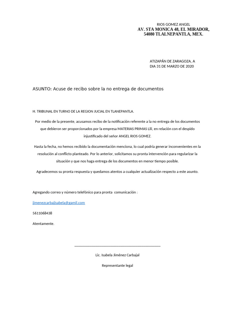 Acuse Recibido | PDF