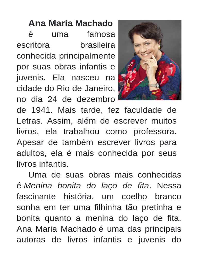 Ana Maria Machado biografia | PDF