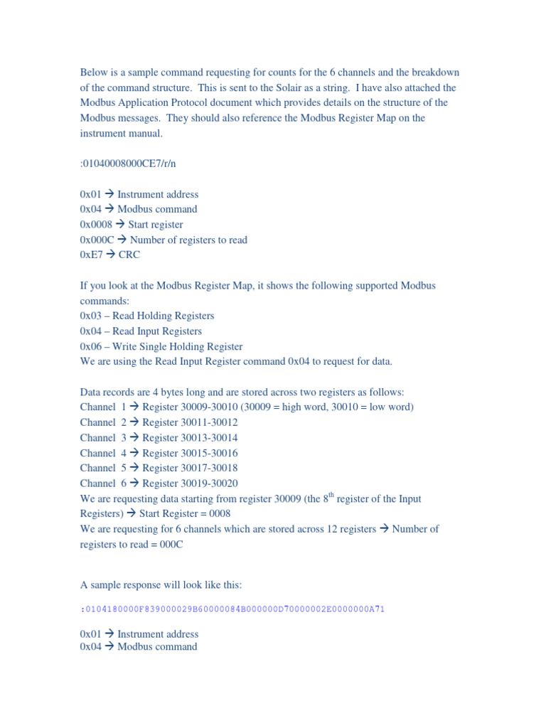 How To Read MODBUS Particle Channels | PDF