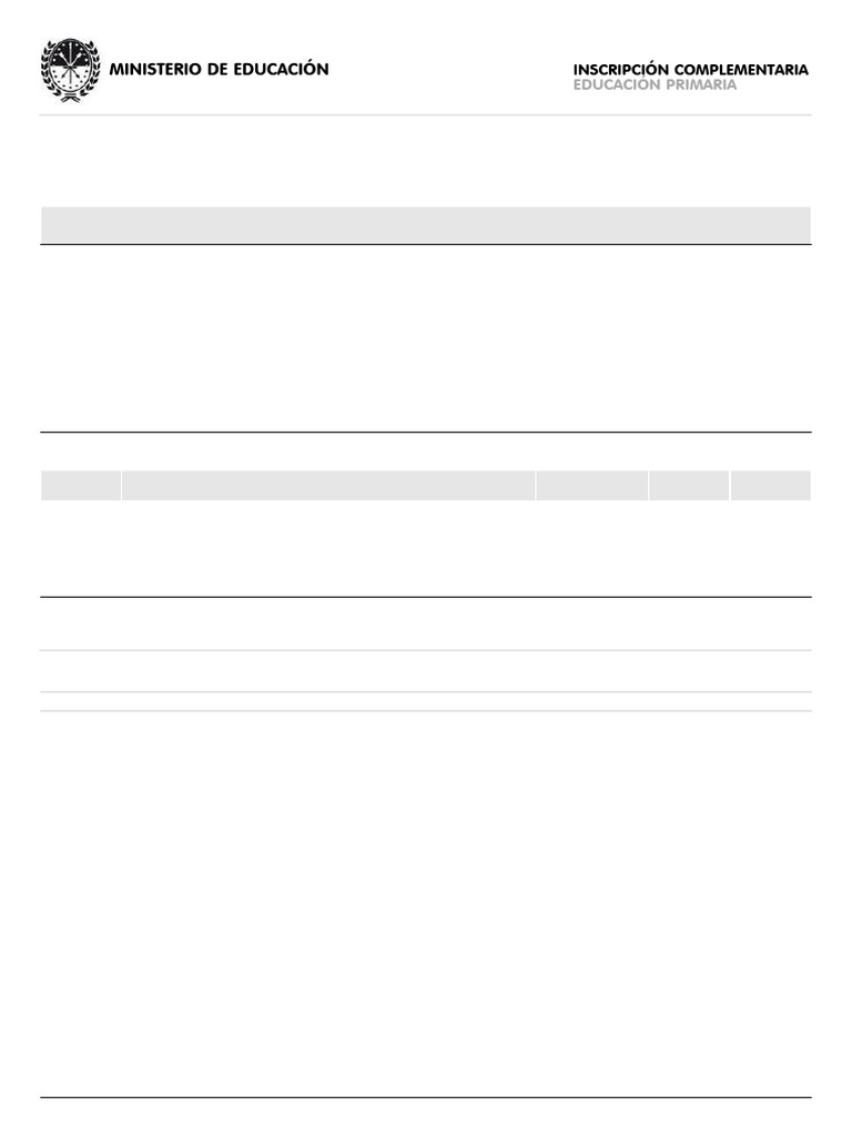 Solicitud de Inscripción Complementaria | PDF