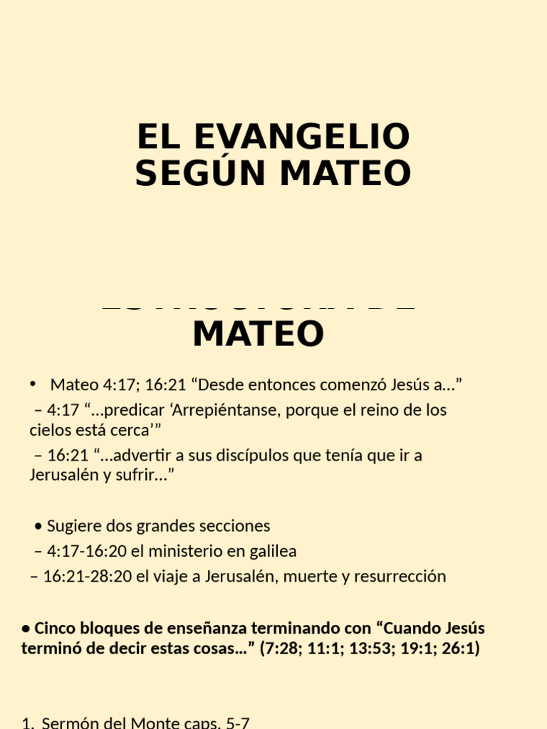 El Evangelio Según Mateo | PDF