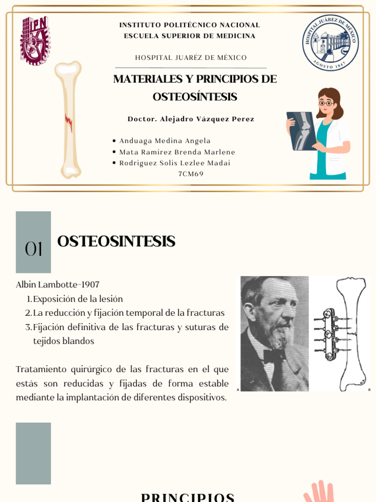 Materiales y Principios de Osteosíntesis | PDF | Hueso