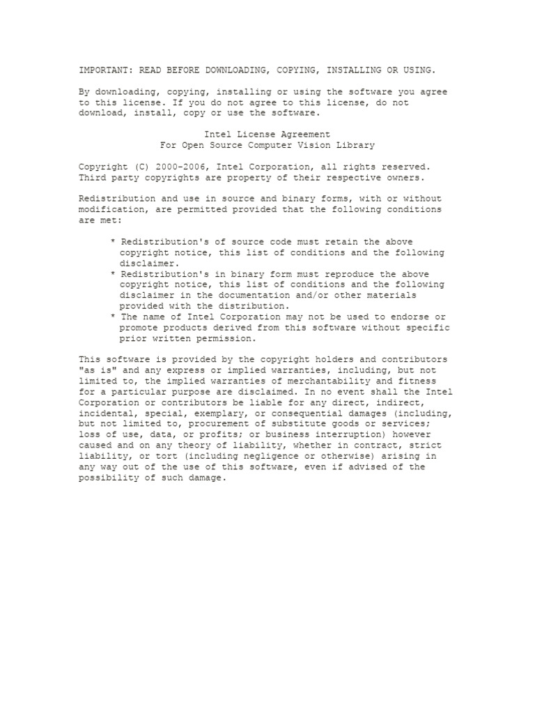 Intel Open Source CVL - License | PDF