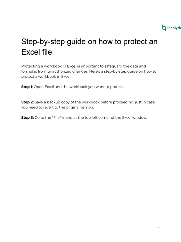 Hand out on Step by step guide on how to protect and unprotect an excel file | PDF | Microsoft ...