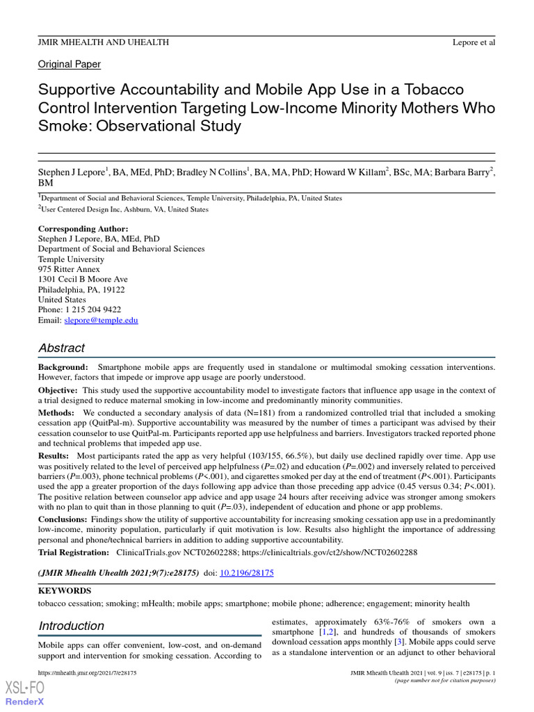 Supportive Accountability and Mobile App | PDF | Mobile App