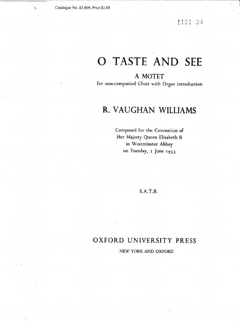 O Taste and See | PDF