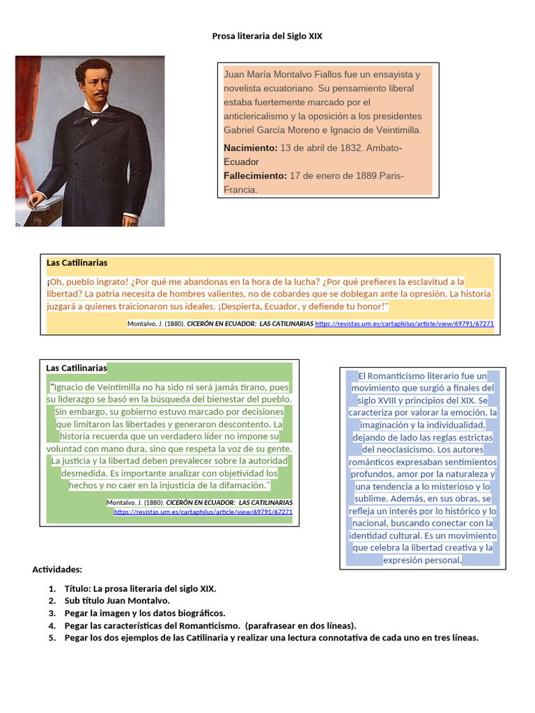 Prosa literaria del Siglo XIX | PDF | Romanticismo