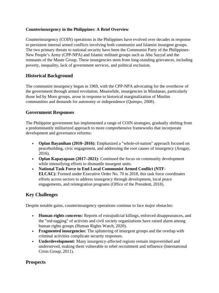 AI Write Up - Phi Counterinsurgency With References | PDF | Insurgency ...