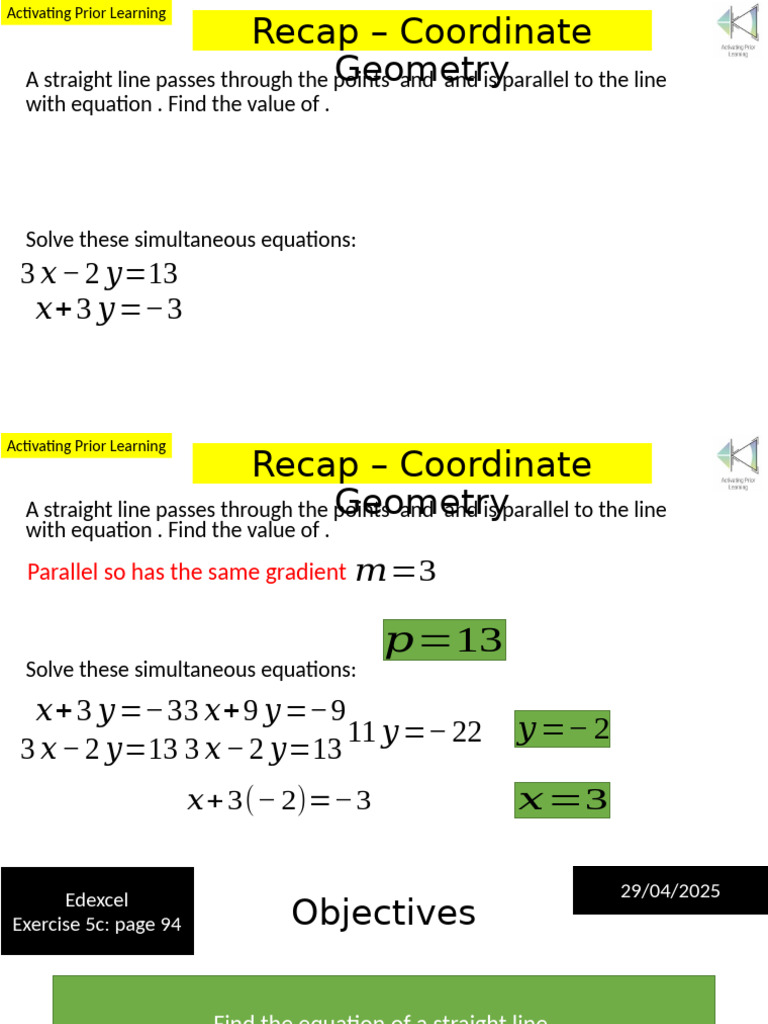 Equation Straight Lines | PDF | Line (Geometry) | Mathematics