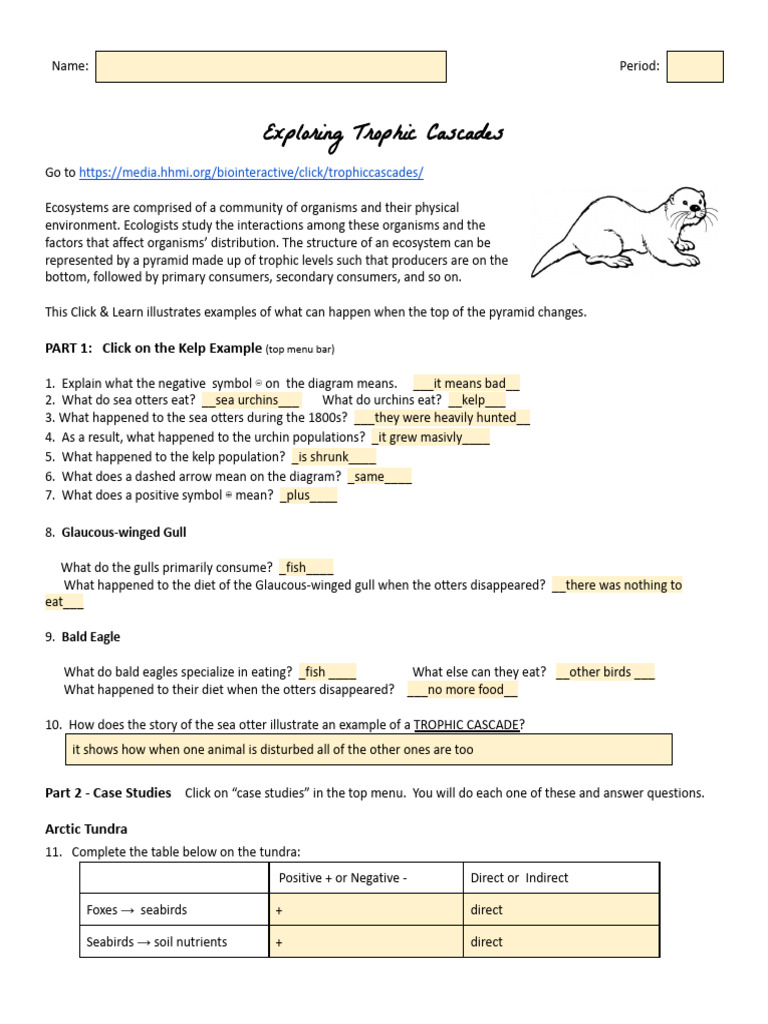 Exploring Trophic Cascades | PDF | Food Web | Ecosystem