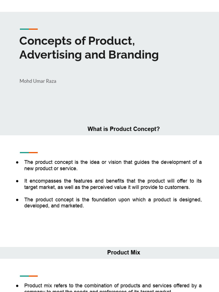 Concepts of Product, Advertising and Branding | PDF | Pricing | Brand
