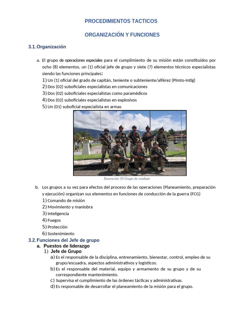 PROCEDIMIENTOS TACTICOS | PDF | Reconocimiento | Fuerzas especiales