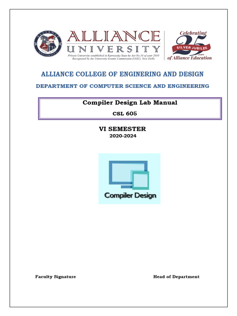 Compiler Design Lab Manual | PDF | Computing | Software Engineering