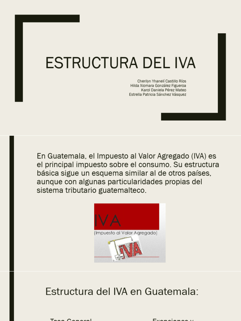 Estructura Del IVA | PDF | Impuesto al valor agregado | Impuestos