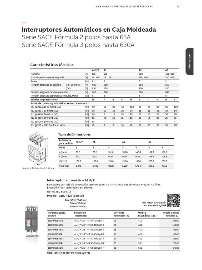 Interruptores Automaticos de Caja Moldeada Abb | PDF | Cambiar | Cableado eléctrico