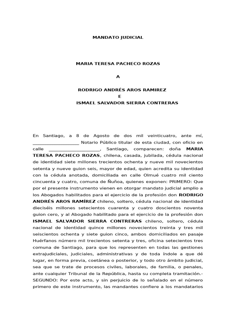 Modelo - Mandato Judicial | PDF | Gobierno