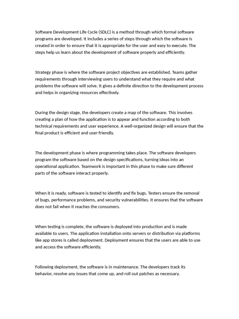 The Software Development Life Cycle | PDF | Software | Software Development Process