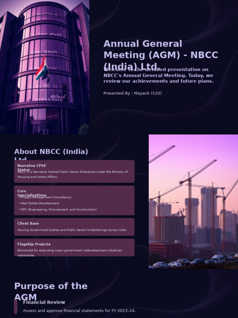 Mayank 520 Agm of NBCC India Ltd. | PDF | Audit | Business
