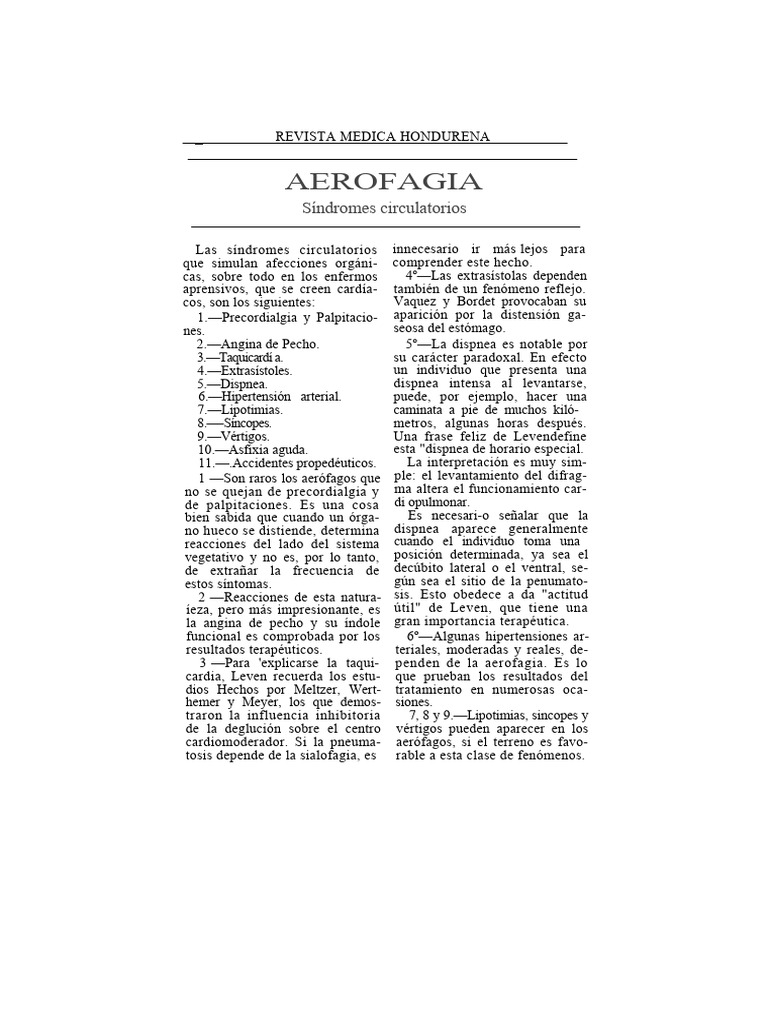 Síndromes Circulatorios y Respiratorios en Aerofagia | PDF | Abdomen ...