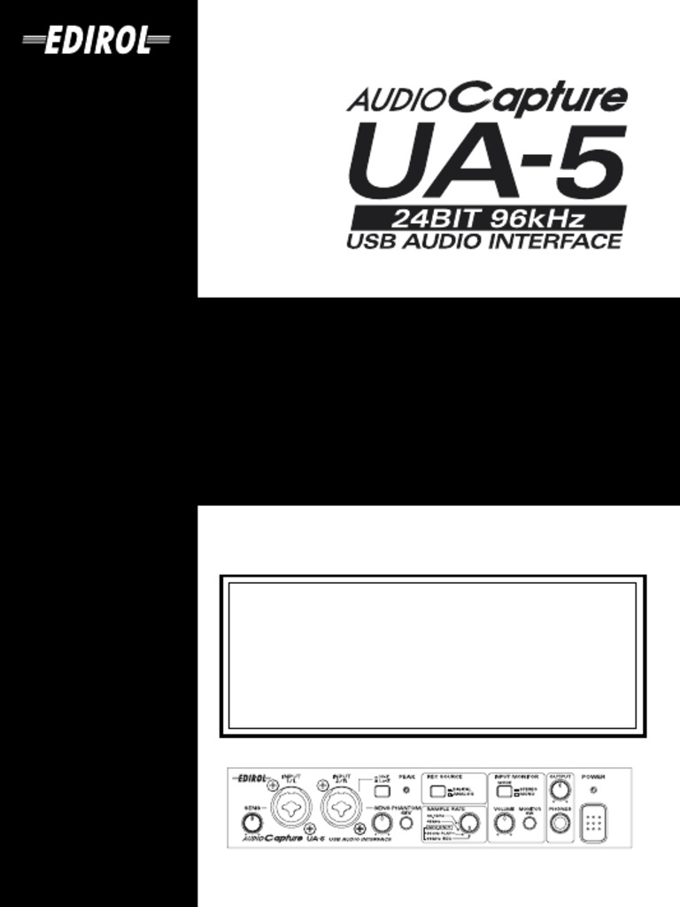 Edirol UA-5 Manual | PDF | Electromagnetic Interference | Electrical Connector