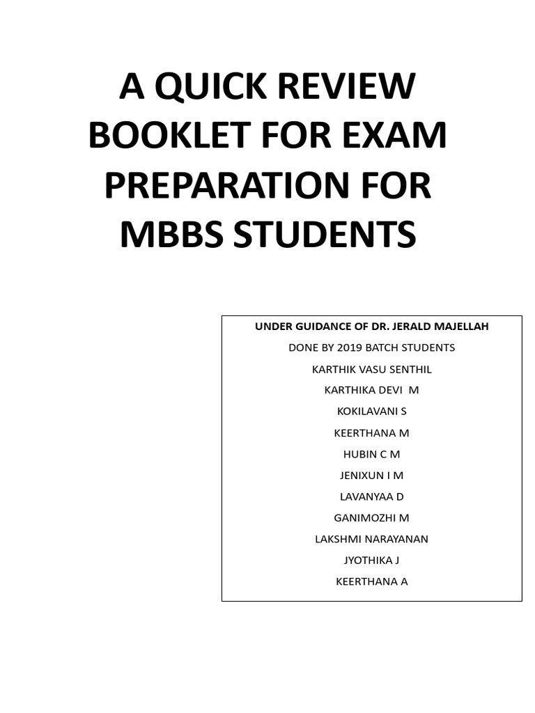 A QUICK REVIEW BOOKLET FOR EXAM PREPARATION | PDF | Pulse | Heart