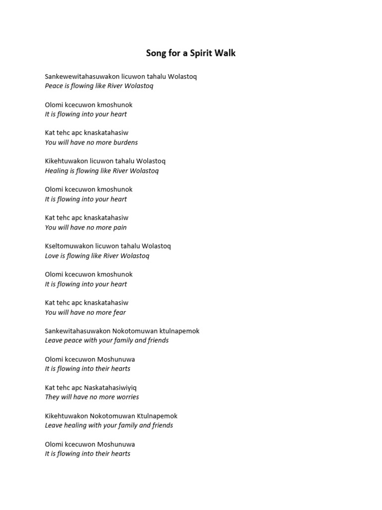 Song For A Spirit Walk | PDF