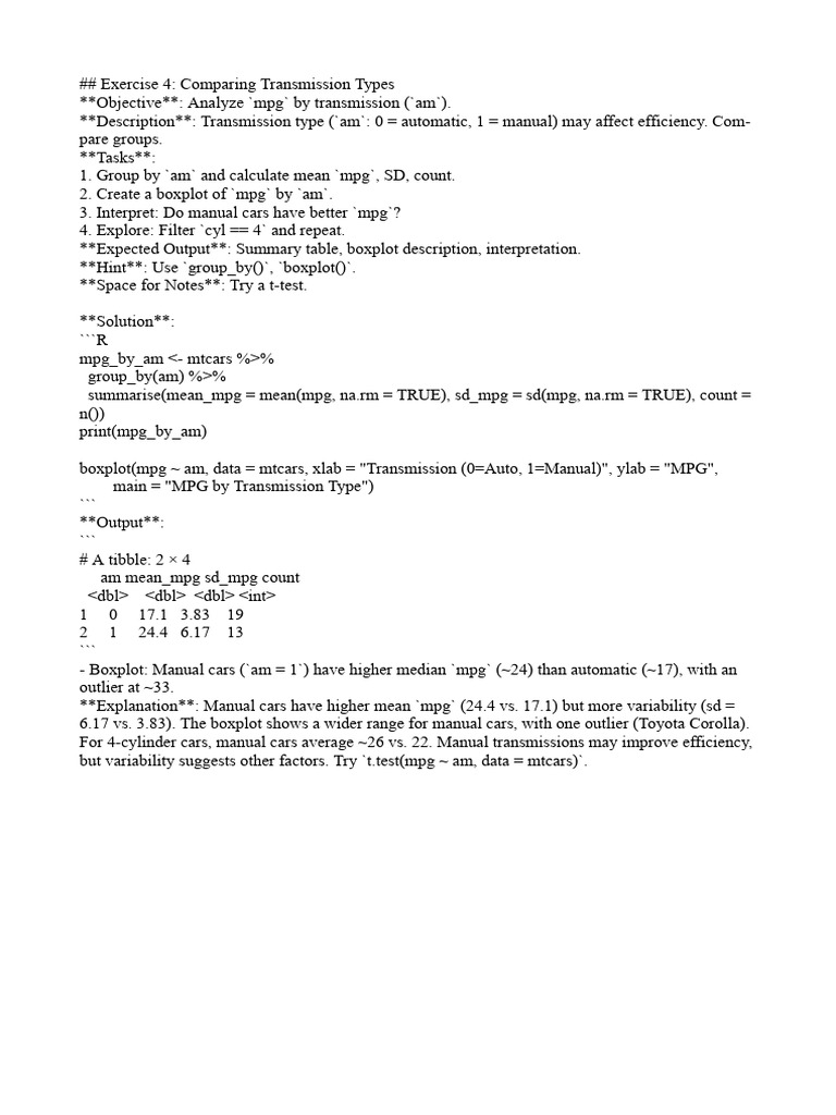 Exercise 4 Comparing Transmission Types | PDF