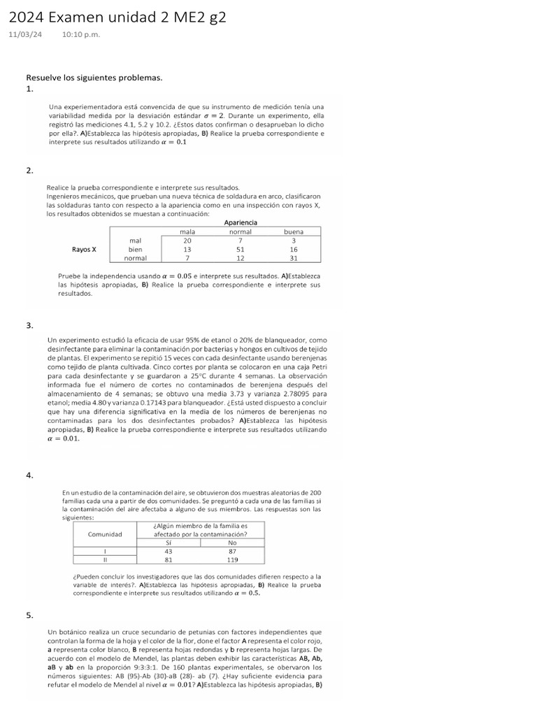 2024 Examen Unidad 2 ME2 g2 | PDF