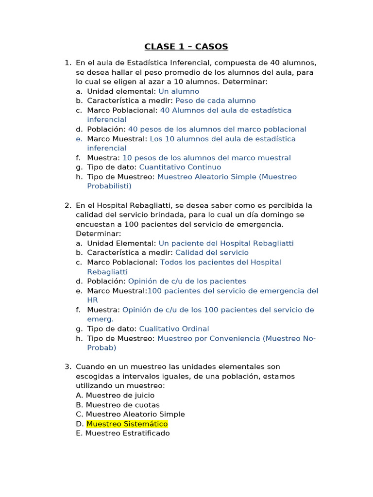 Clase 1-Casos-Z215-Parte1-Solucionario | PDF | Muestreo (Estadísticas ...