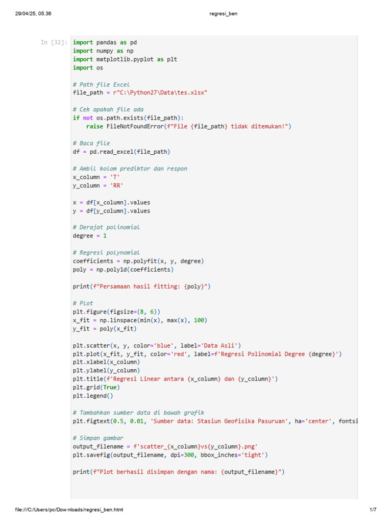Tugas Regresi - Beni | PDF