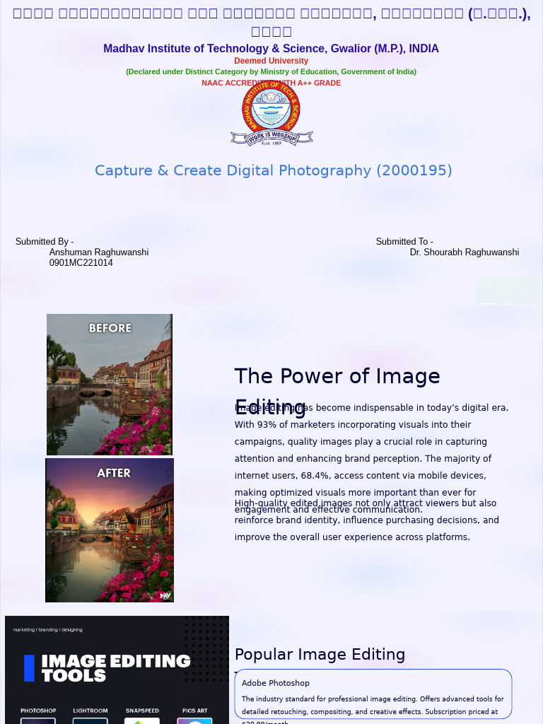 Anshuman Raghuwanshi PPT NEC | PDF | Image Editing | Adobe Photoshop