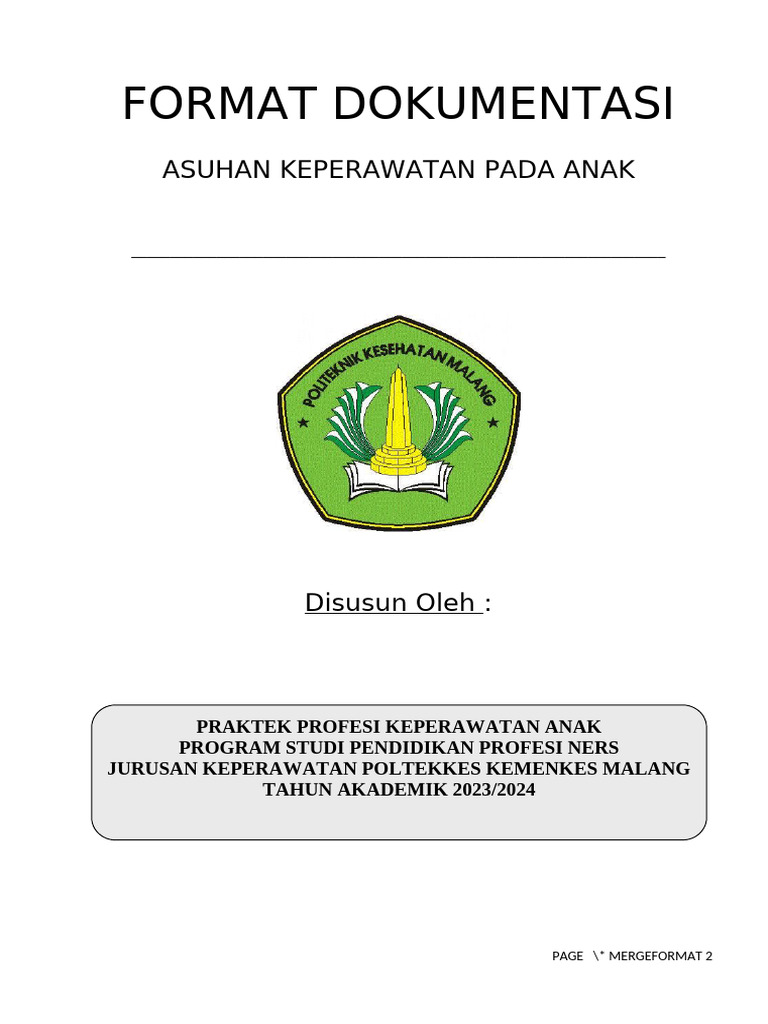 FORMAT Pengkajian Askep Anak | PDF