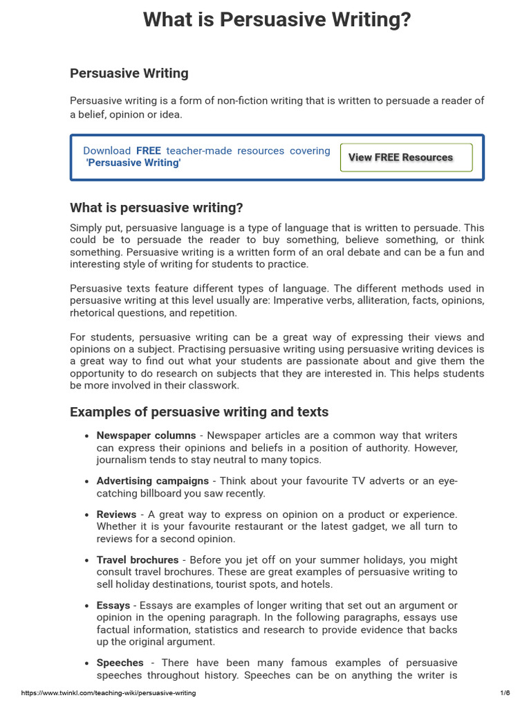 Understanding Persuasive Writing Techniques | PDF | Logos | Communication