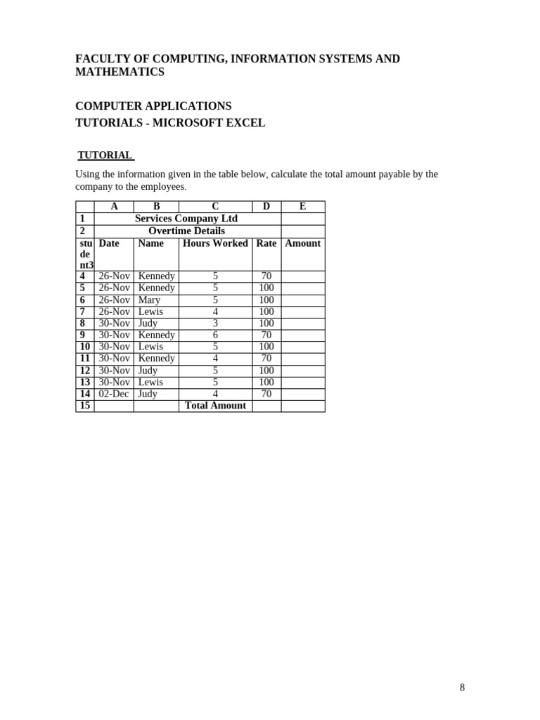 tutorial -Excel(3) | PDF