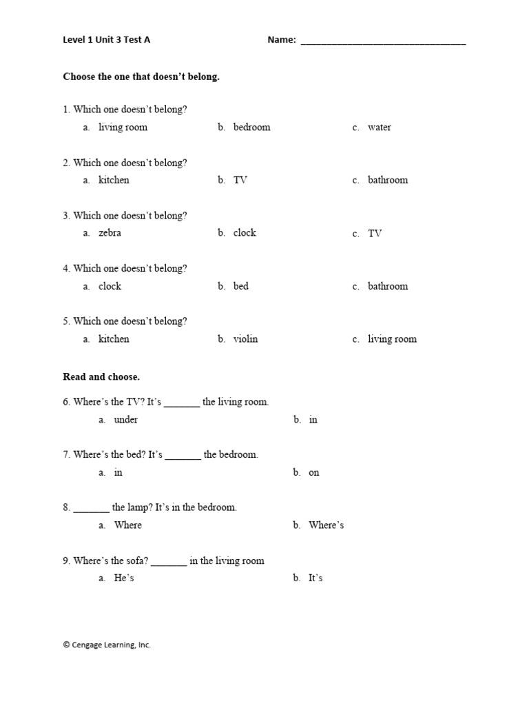 Imagine l1 Unit3 Testa | PDF