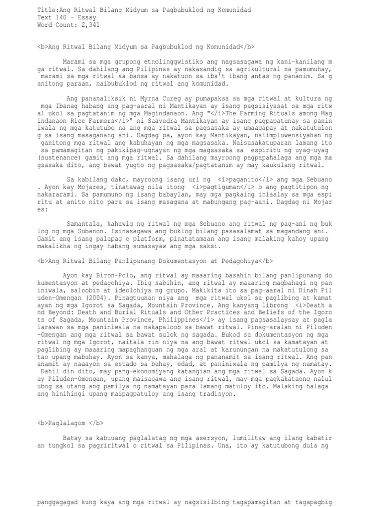 Tagalog Literary Text | PDF