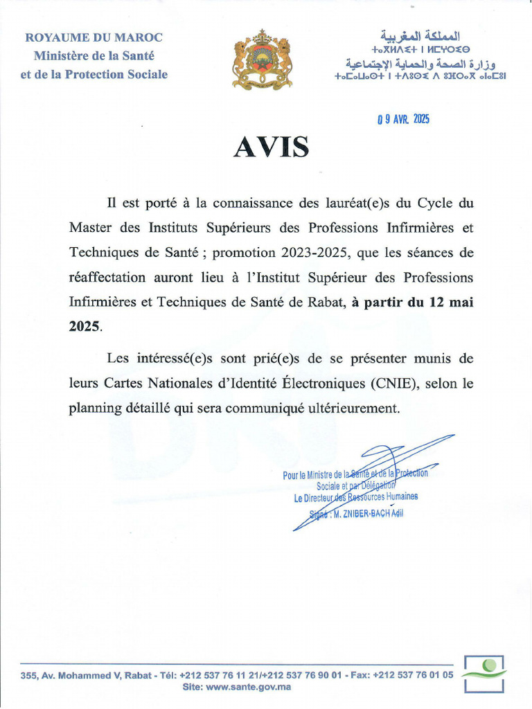 AVIS D'affectation Lauréats Cycle Master Des ISPITS - 0001 | PDF