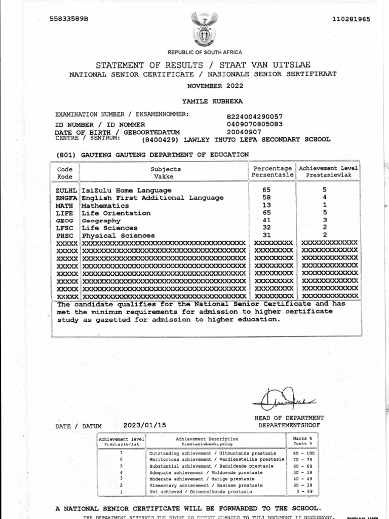 Statement Results | PDF