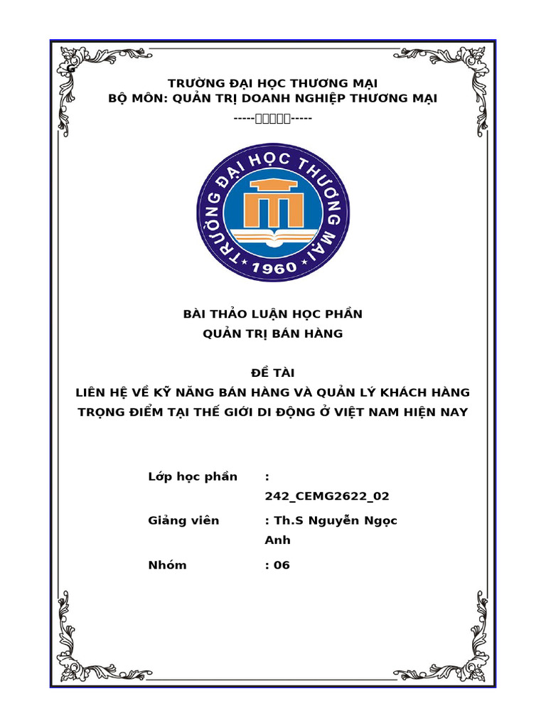 NHÓM 6 - QTBH | PDF