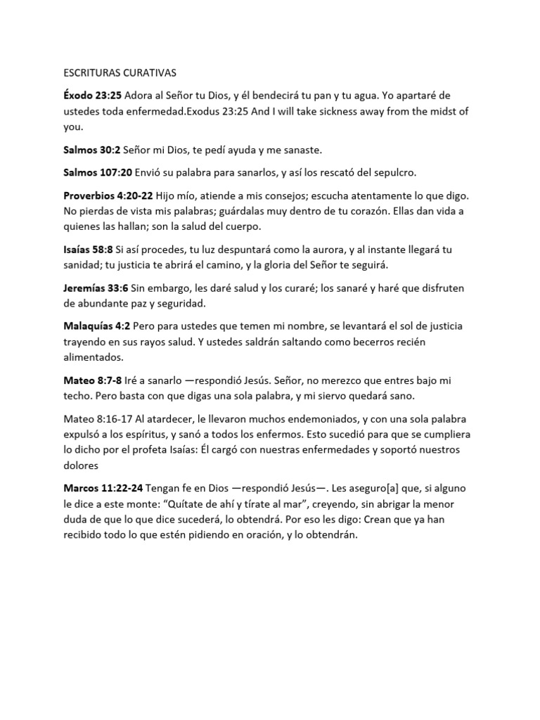 Healing Scriptures Spanish | PDF