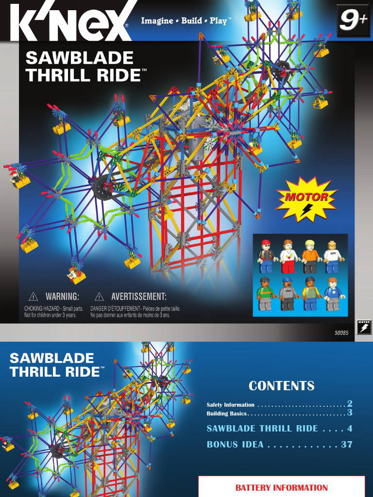 Knex Set 50085 Thrill Rides Sawblade | PDF | Galvanic Cells | Energy Storage