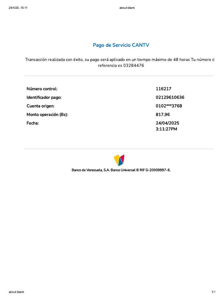 Pago CANTV | PDF