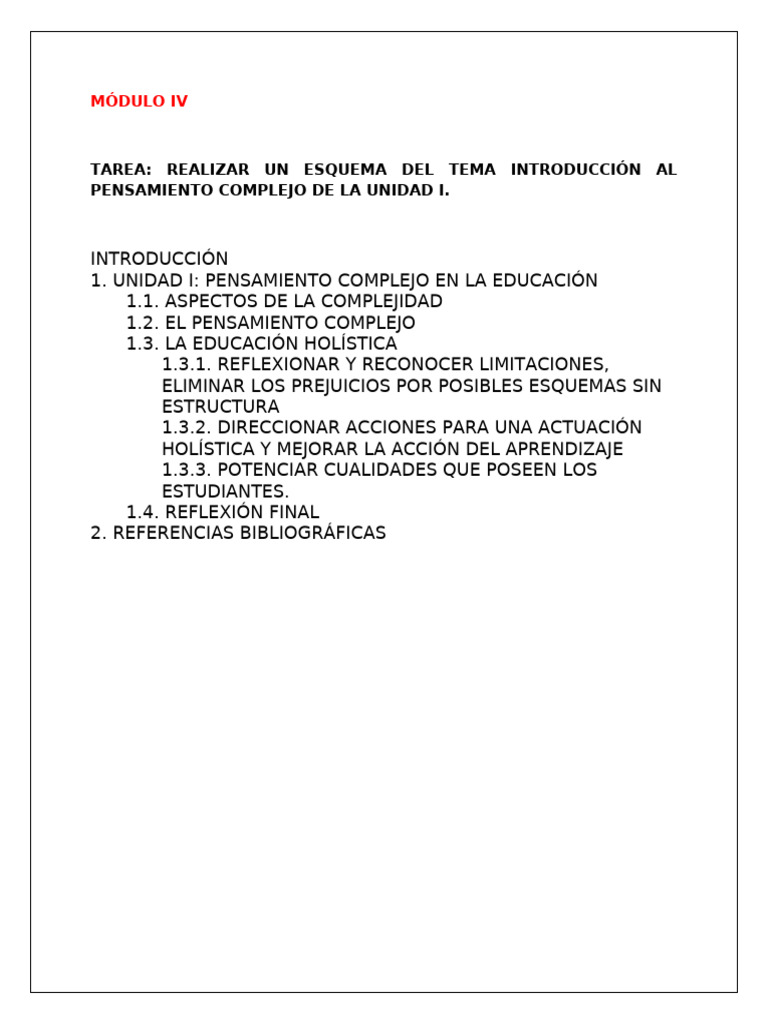 Módulo 4 - Tarea 1 de Esquemas Complejos | PDF
