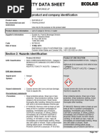 SDS Wash & Walk EcoLab | PDF | Toxicity | Personal Protective Equipment