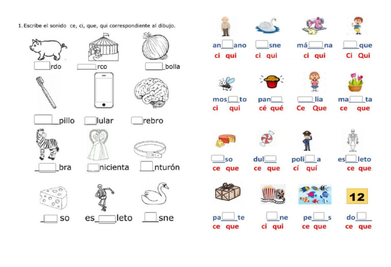 Completar Ce Ci Que Qui | PDF