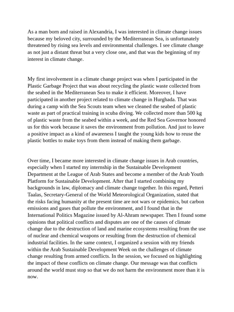 Climate Change Essay SLP 2025 | PDF | Climate Change | Waste