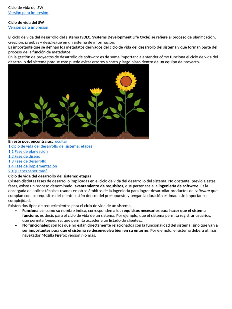 Etapas del Ciclo de Vida del Software | PDF | Software | Ingeniería de ...