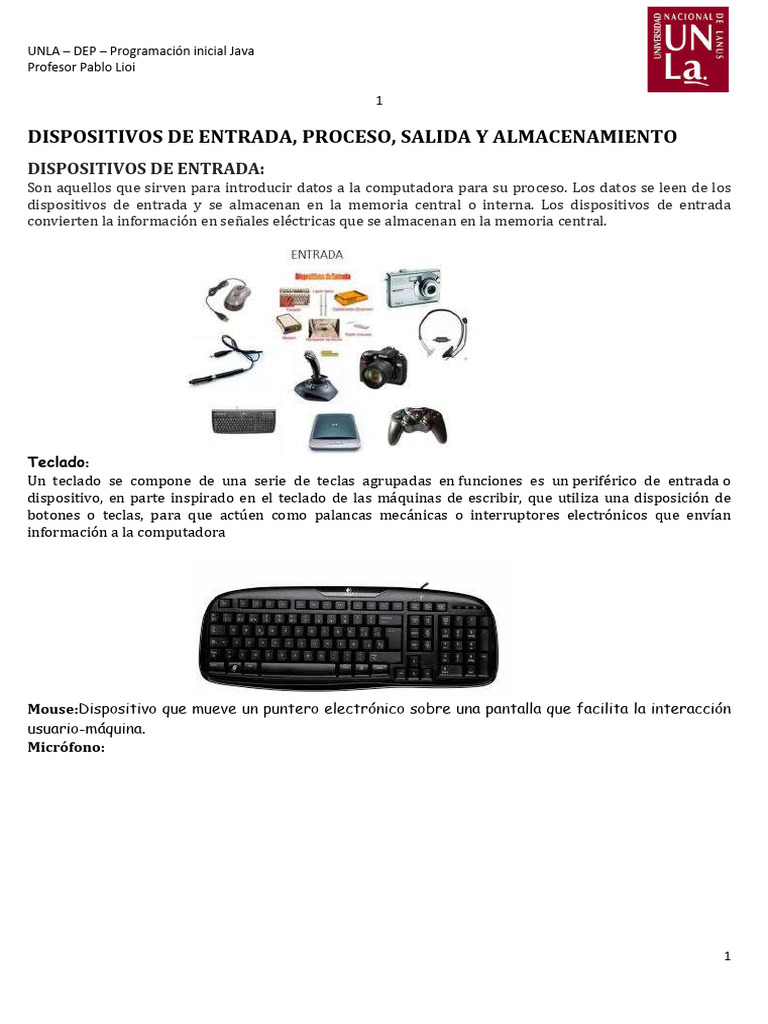 7 - Entrada - Proceso - Salida (Hardware) | PDF | Periférico | Hardware ...
