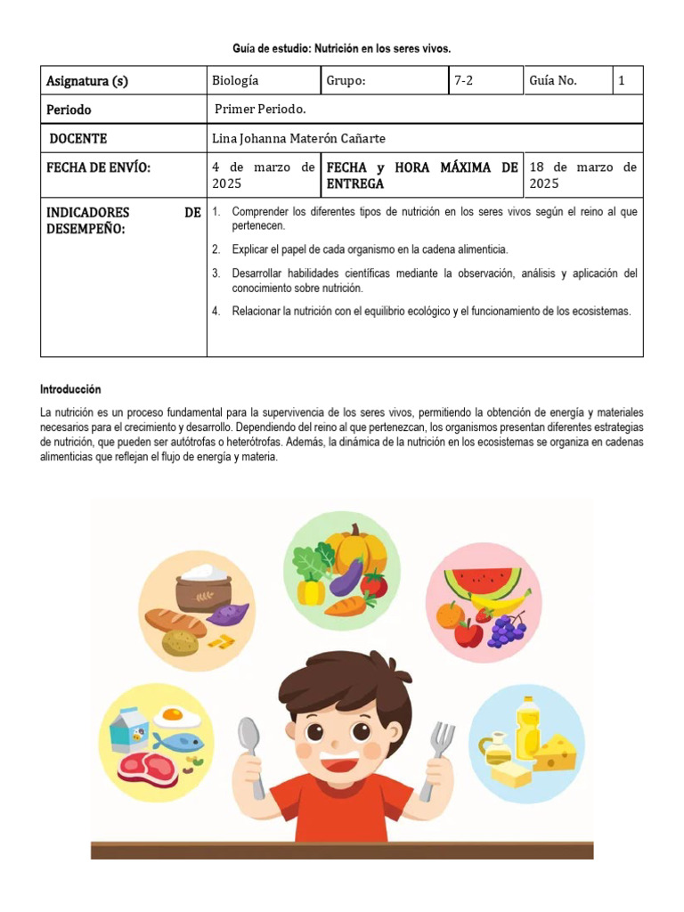 Gu-a de estudio_Nutrici-n | PDF | Nutrición | Dieta y nutrición